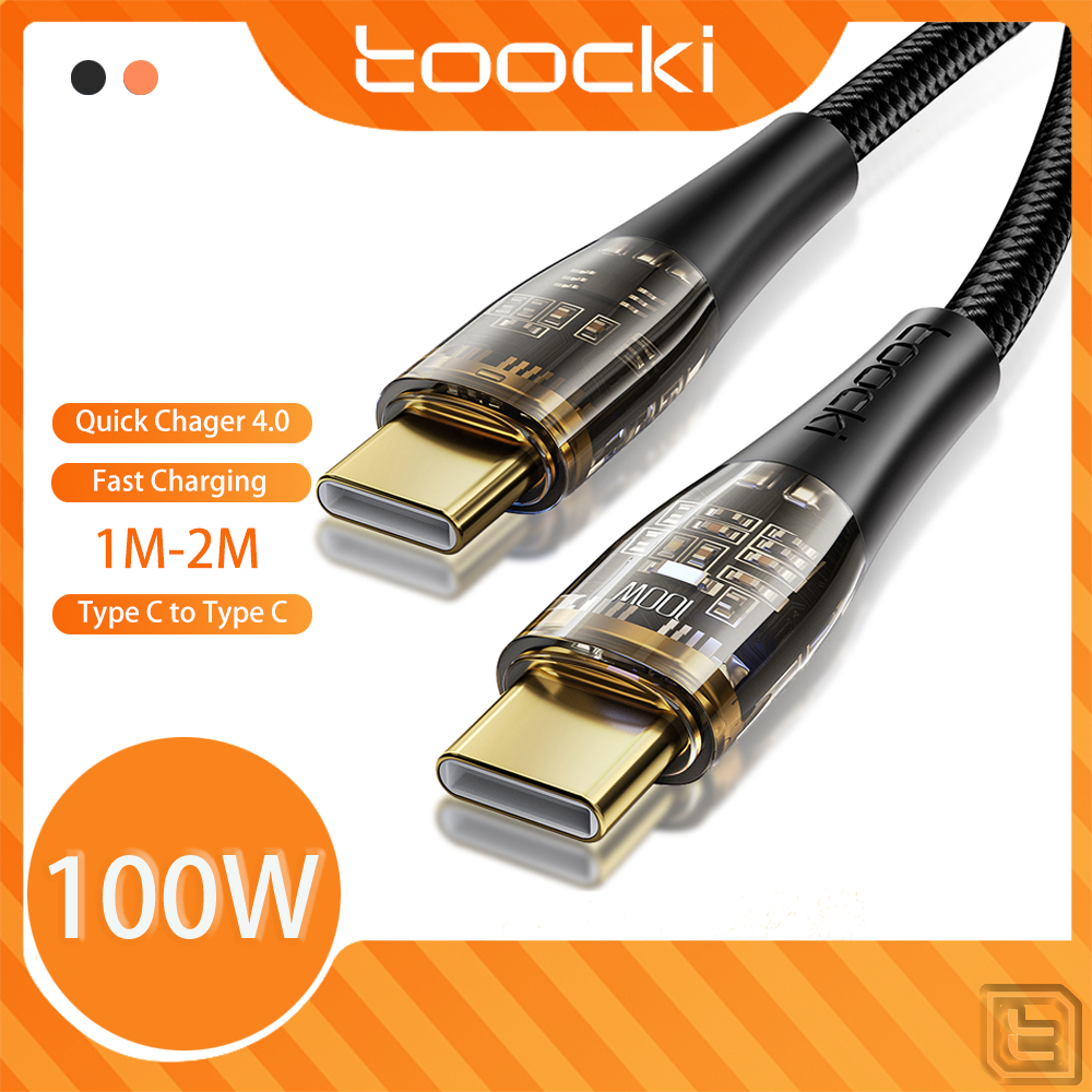 Cáp sạc nhanh Toocki PD 100W Type C sang Type C 5A USB C Dây cáp dữ liệu Hỗ trợ máy tính xách ...