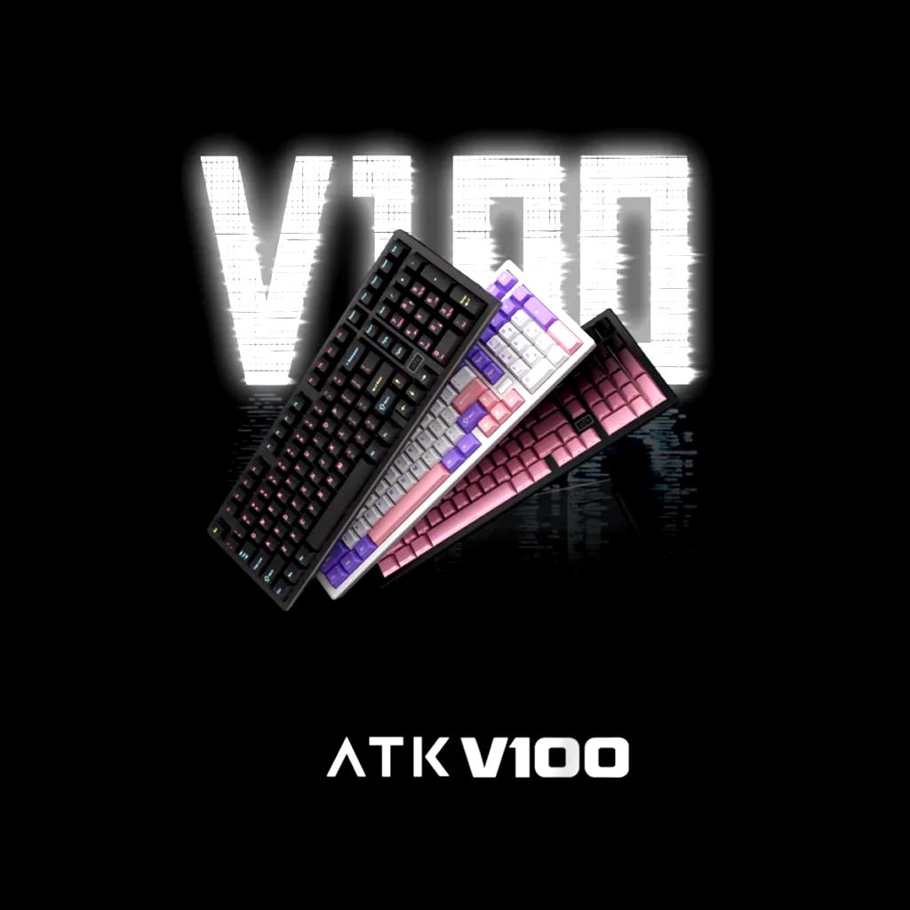 Atk V100 | Bàn phím cơ không dây | Trao đổi nóng | Rgb | Gioăng Hợp Kim Nhôm Nửa Hợp Kim | Bàn ...