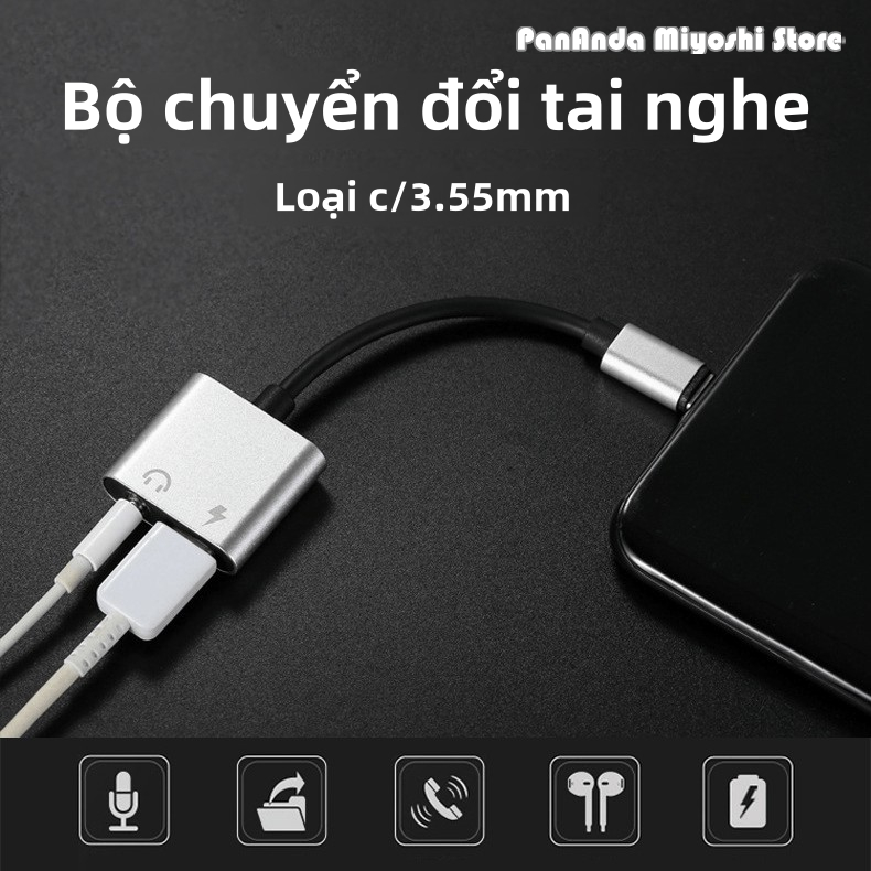 Bộ chuyển đổi tai nghe 2 trong 1 Type-C sang 3,5mm | Shopee Việt Nam