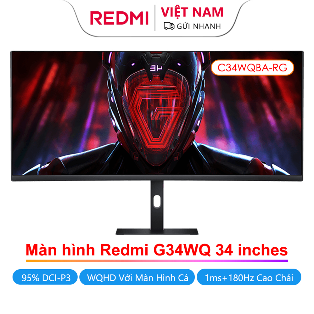 Màn hình thể thao điện tử Redmi 34 inch G34WQ, Bề mặt cong WQHD với màn ...