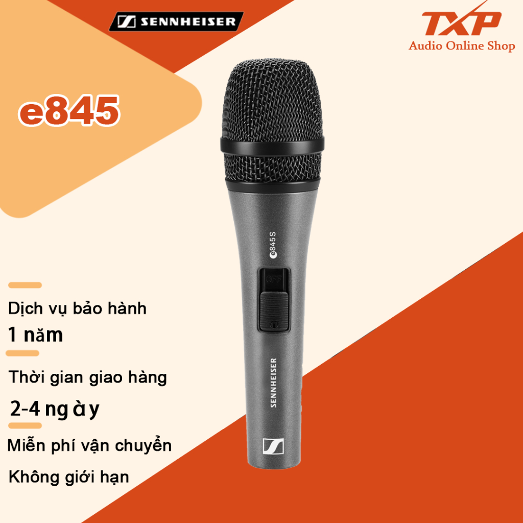 Micrô động Cardioid cầm tay Sennheiser E845S để hát, phát biểu, tụ họp, ghi âm | Shopee Việt Nam