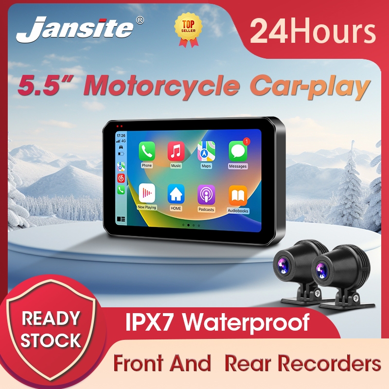 Jansite 5.5 Inch Xe Máy Điều Khiển Không Dây Apple CarPlay Bluetooth ...