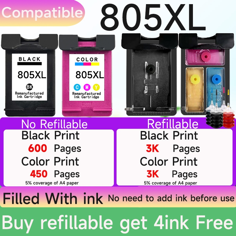 Tương thích với hộp mực hp 805 hp 805XL cho hp 1210 2729 1212 2330 2332 2720 2722 hộp mực máy in ...
