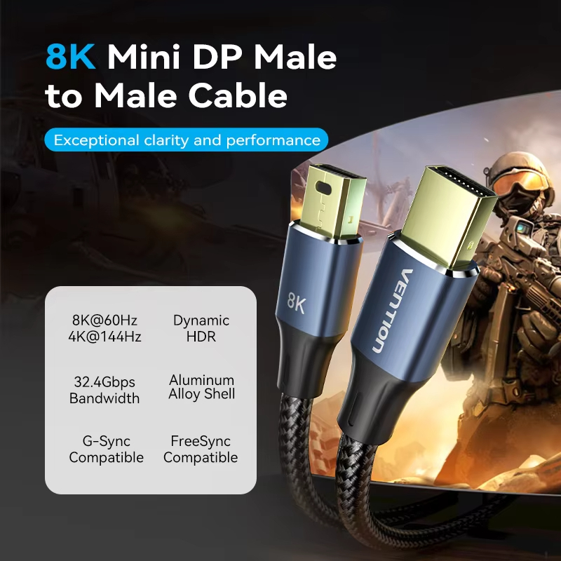 Vention Mini DP Sang Mini DP 1.4 Cáp 8K 4K Nam Sang Nam Thunderbolt 2 ...