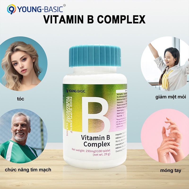[100 Viên] 9 Young-Basic M-Multivitamins Cải thiện sự trao đổi chất B1 ...