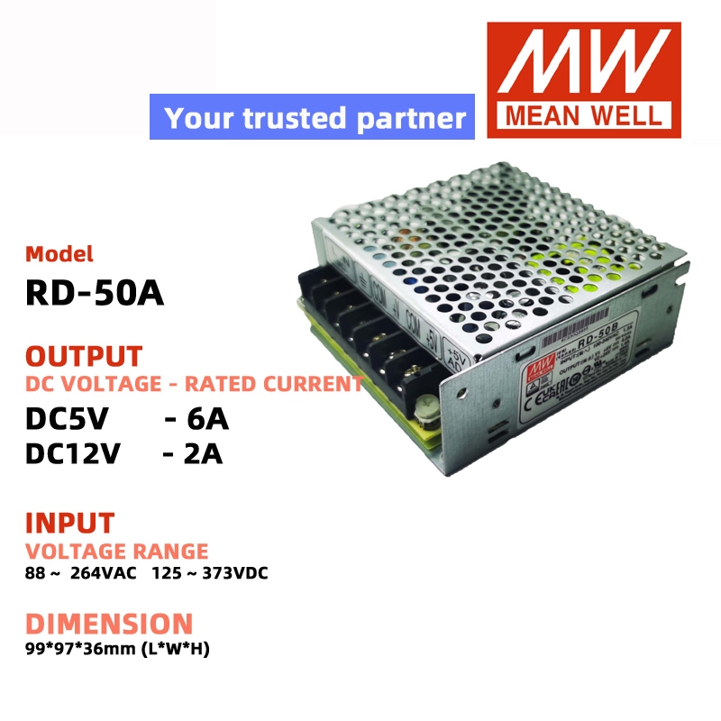 Mean WELL RD-50A DC5V DC12V RD-50B Nguồn điện chuyển mạch Meanwell DC ...