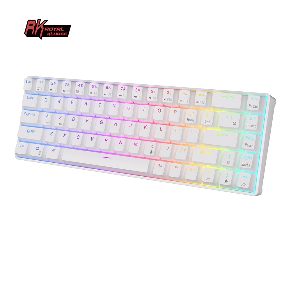 Bàn phím có dây RK Royal Kludge RK68 RGB White 68 phím | Shopee Việt Nam