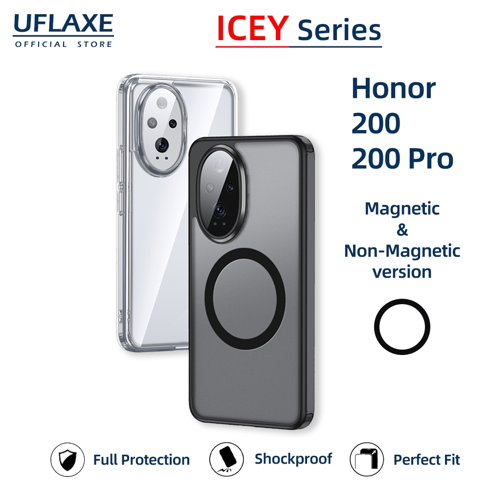 UFLAXE ICEY - Ốp Lưng Từ Tính Honor 200 / Honor 200 Pro - Ốp Lưng Cứng Chống Sốc Trong Suốt Mờ ...