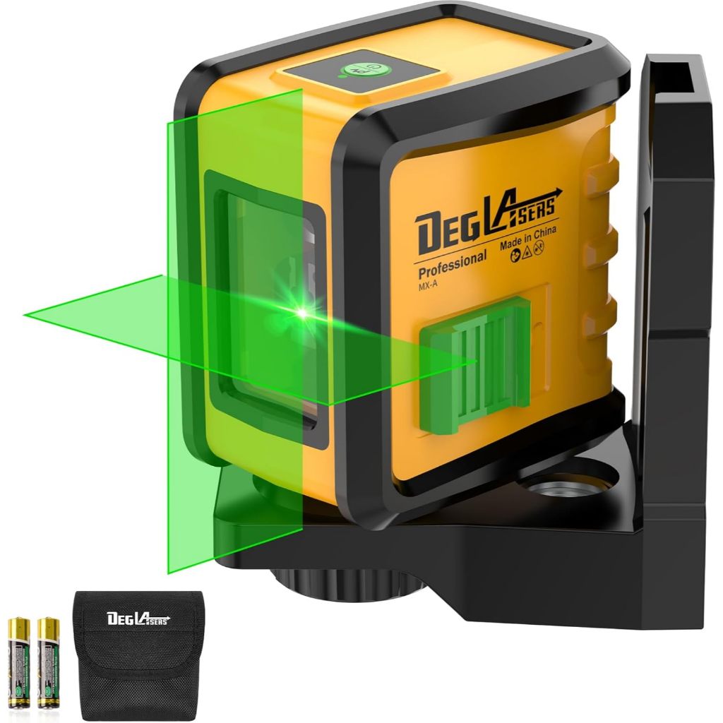 Mức Laser tự san lấp mặt bằng, DEGLASERS 100ft Green Cross Line Laser ...