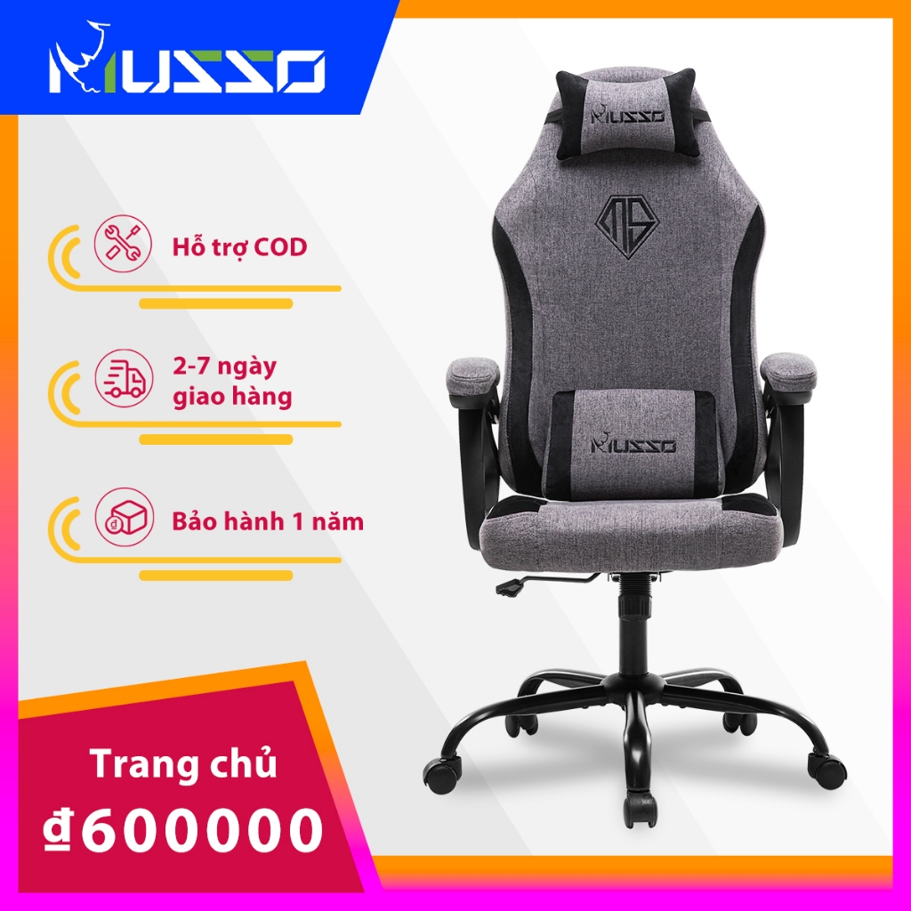 Ghế gaming MUSSO Navigator series Model 2 bằng vải có đệm tựa đầu có ...
