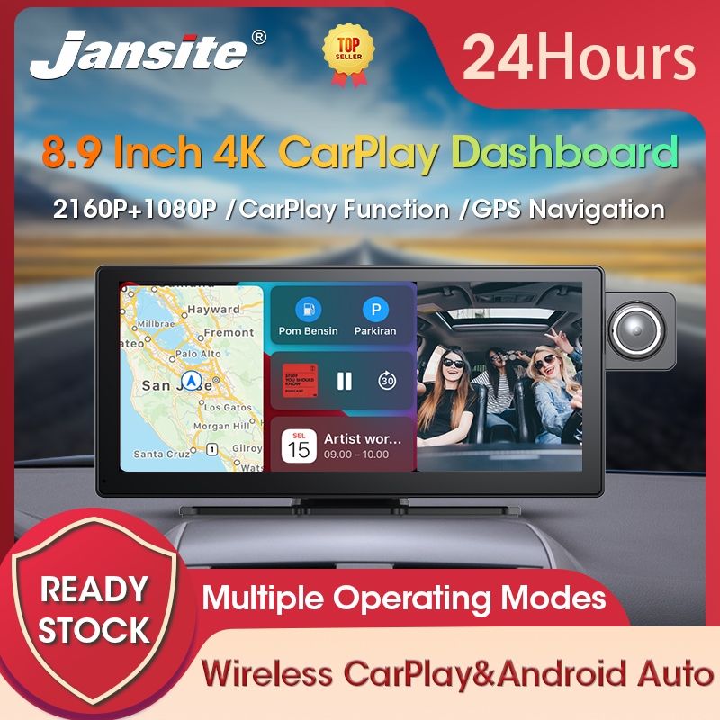 Jansite 8 Xe DVR 4K Android Tự Động Điều Khiển Giọng Nói GPS WiFi Ống Kính Kép Bảng Điều Khiển ...