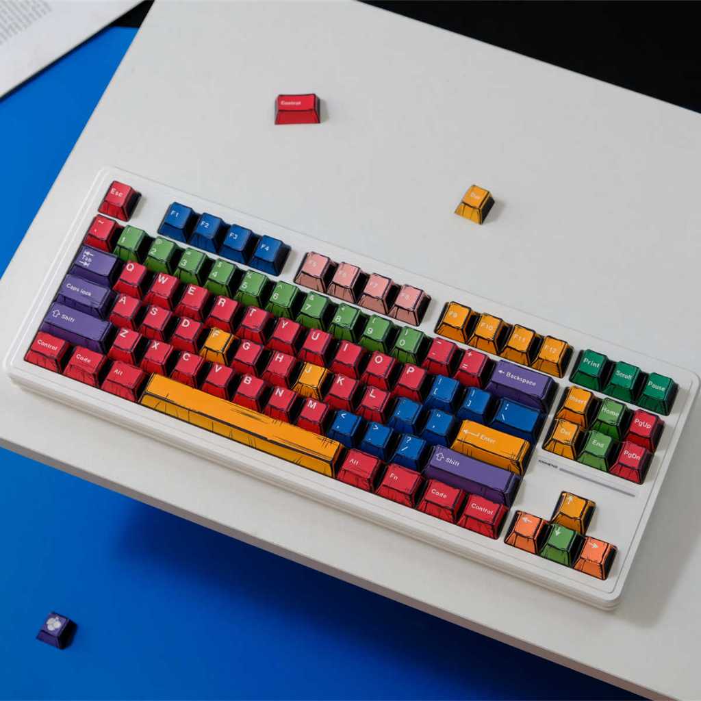 Handarbeit Comic Wind Keycaps PBT Dye-sub Cherry Profile Keycap Custom Keycaps Tương thích với ...