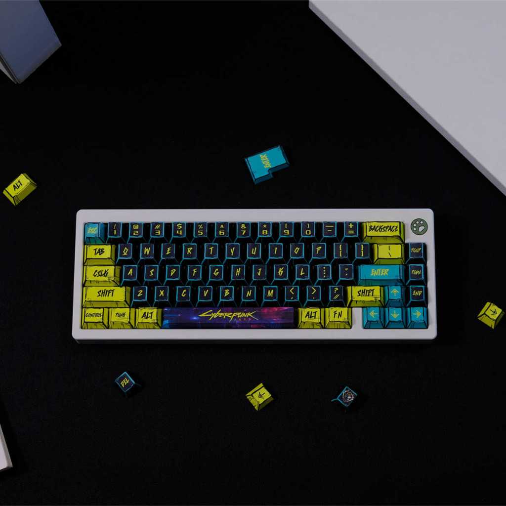 Cyberpunk 2077 Comic Wind Keycaps PBT Dye-sub Cherry Profile Keycap ...