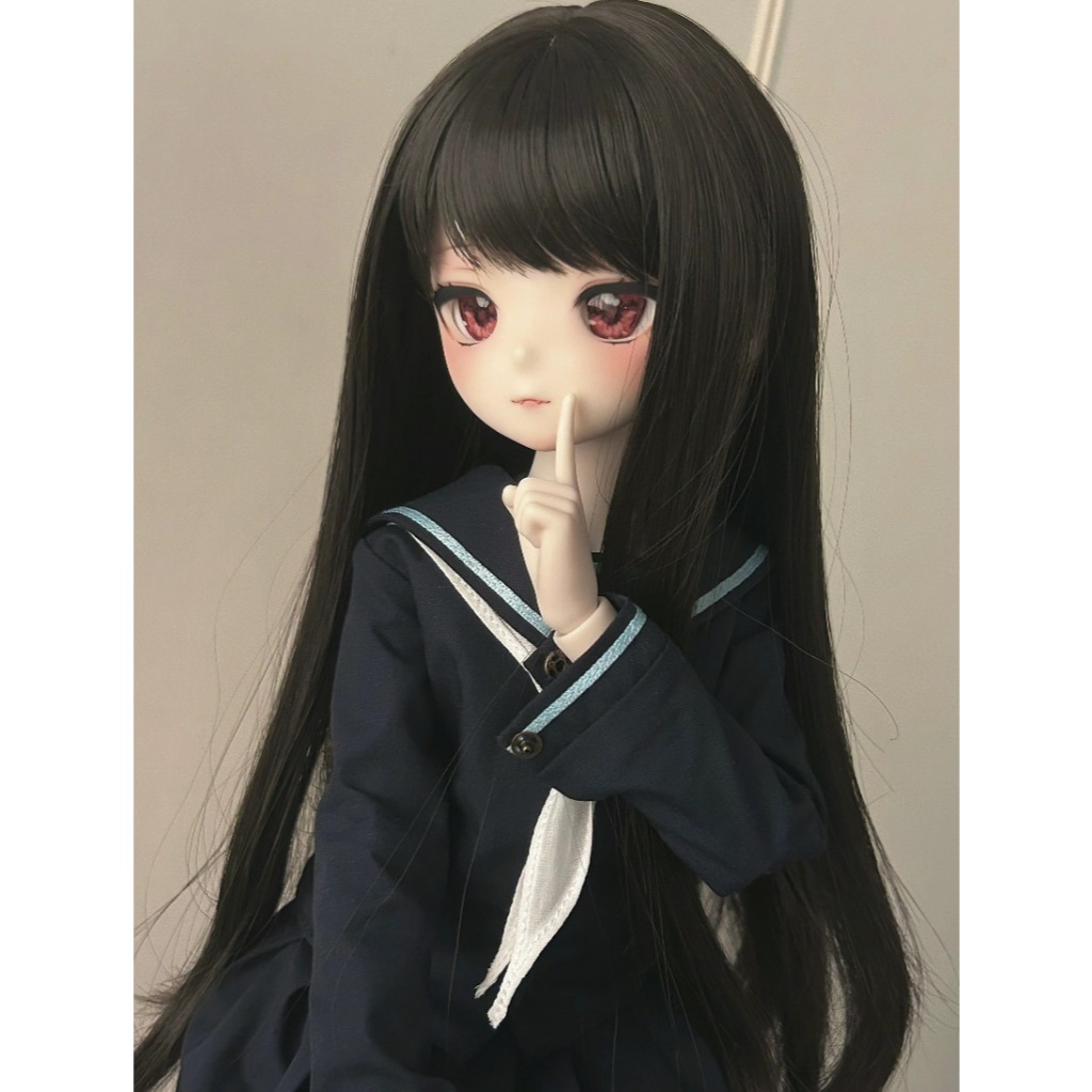 1 / 3 1 / 4 1 / 6 BJD Búp Bê Tóc Giả Qi Bangs Đen Dài Qi Nổ Mềm Mại ...