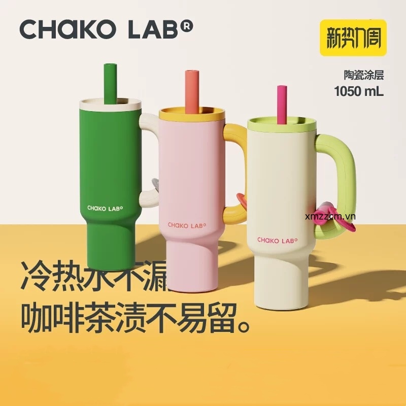 Cốc giữ nhiệt Chakolab Dung tích lớn Thép không gỉ 316 Cốc nước ống hút ...