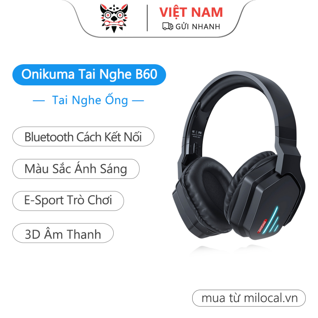 Tai nghe Bluetooth Onikuma B60, Esports Level 2.4GHz, Tuổi thọ pin 17 ...