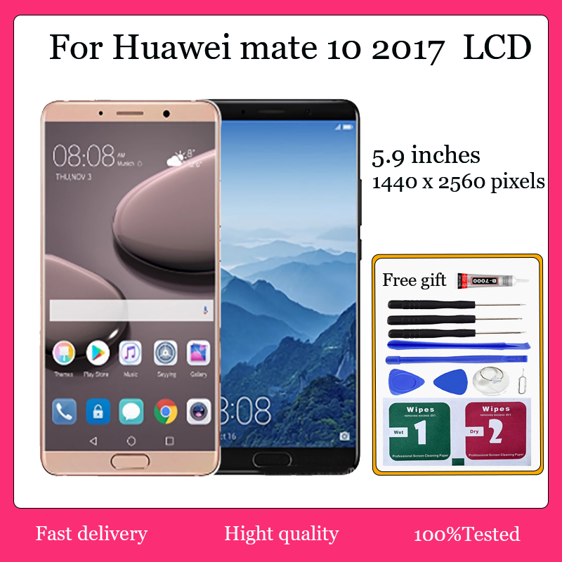 Amoled chính hãng cho Huawei Mate 10 LCD ALP-AL00 Màn hình LCD Bộ phận lắp ráp số hóa màn hình ...