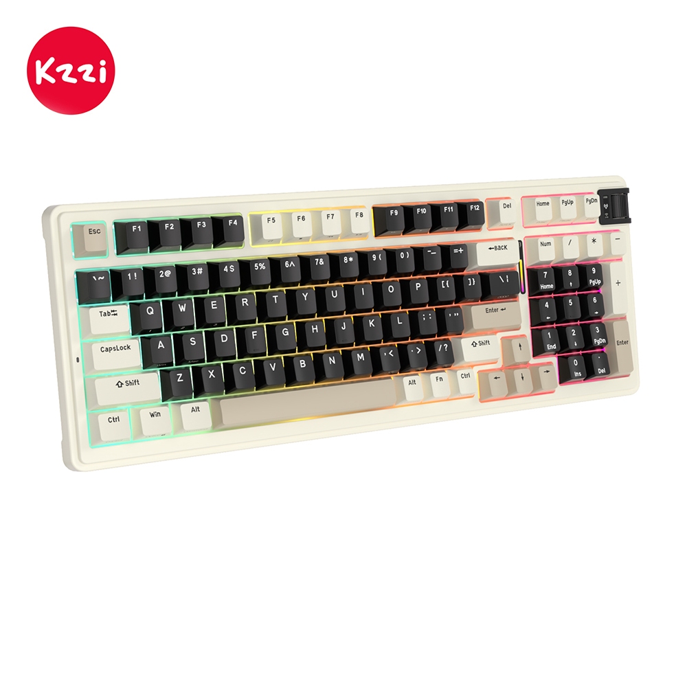 Kzzi Kezhi K98 Meteorite Grey 98 Cấu trúc đệm phím Bluetooth ba chế độ không dây có con lăn Bàn ...