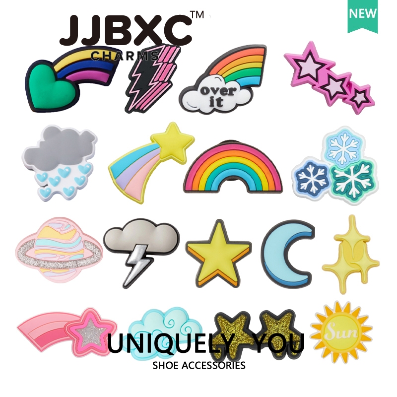 JJBXC Charm phụ kiện giày Cross - Khóa trang trí ngôi sao mặt trăng ...