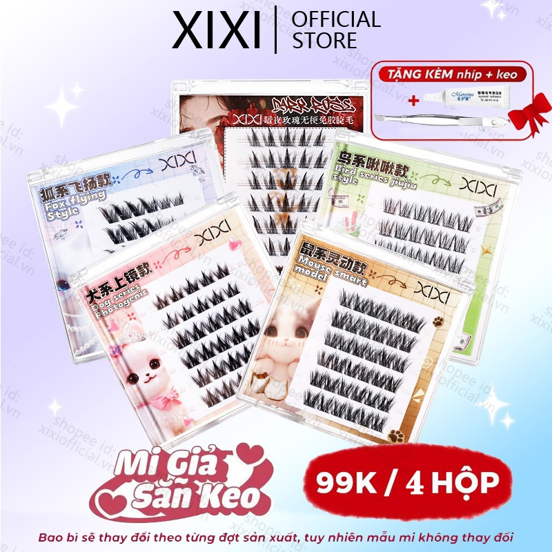 Xixi Lông mi giả sẵn keo, mi tự dính, Mi Giả tái sử dụng, Chống Nước ...