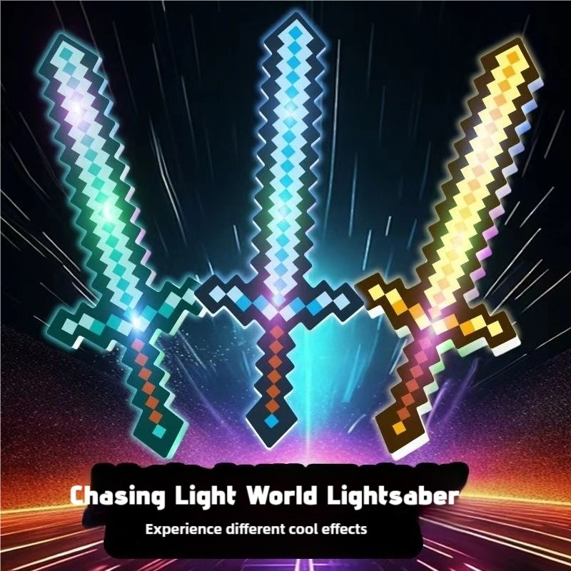 Minecraft Glowing Diamond Sword & Pickaxe Toy, Mini World Khảm Crystal ...