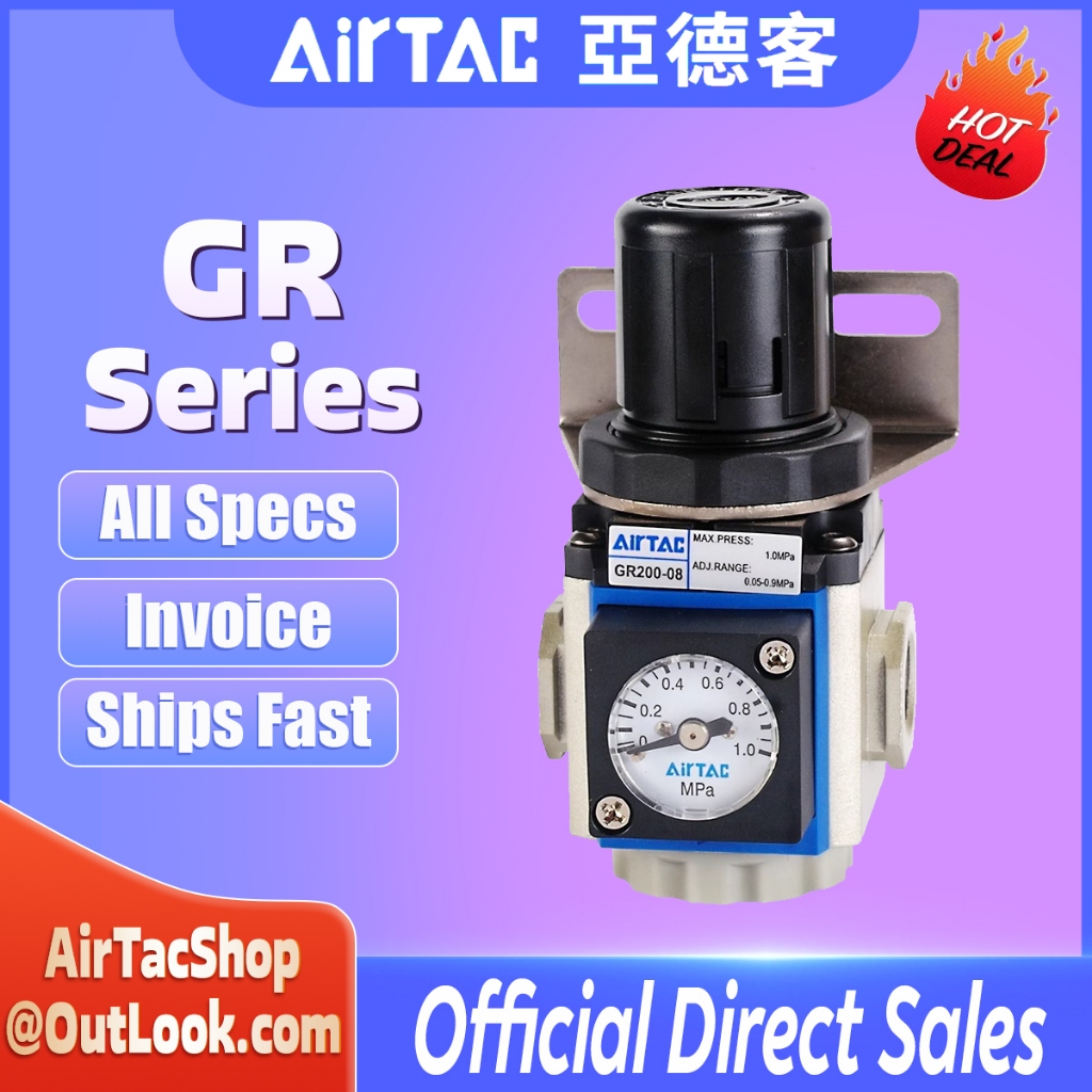 Bộ điều chỉnh áp suất khí nén AirTAC GR Series GR200-06 / 08 / 300-10 / 400-15 / 600-25 – Điều ...