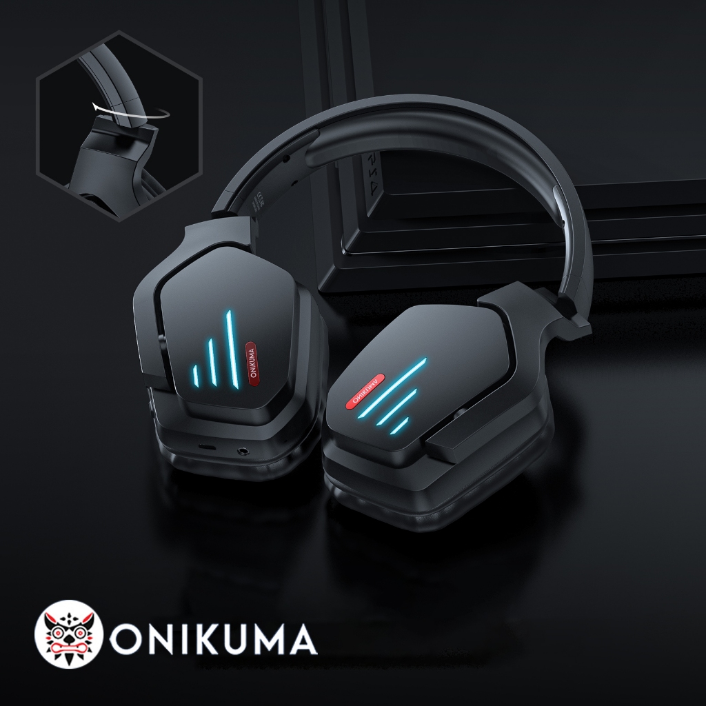 Onikuma GAMING B60 Tai nghe không dây màu đen Tai nghe khử tiếng ồn RGB ...