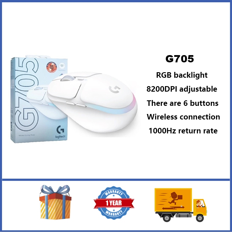 Chuột chơi game không dây Logitech G705 Có thể tùy chỉnh LIGHTSYNC RGB Lighting Lightspeed Chuột ...