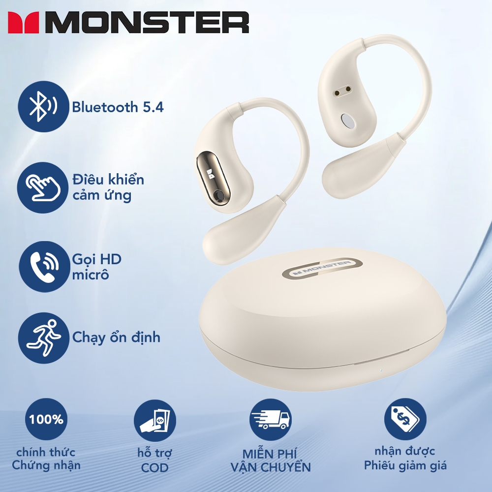 Monster AC210 OWS Bluetooth 5.4 Tai nghe Open không dây không đau/chống ...