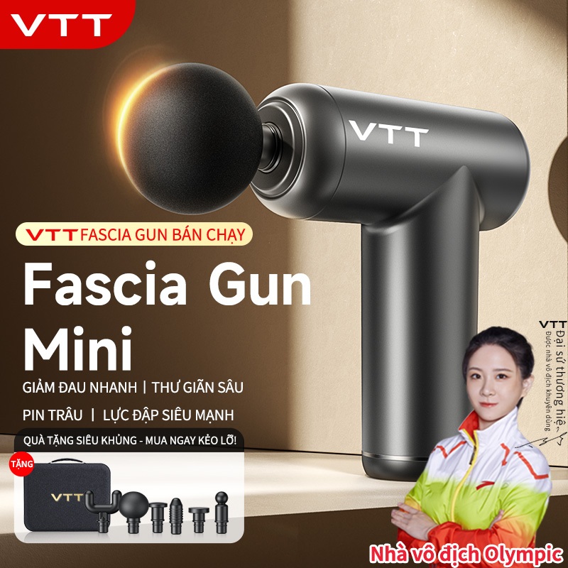 Súng mát xa cầm tay VTT của Đức với 6 đầu Massage, máy mát xa Mini có ...