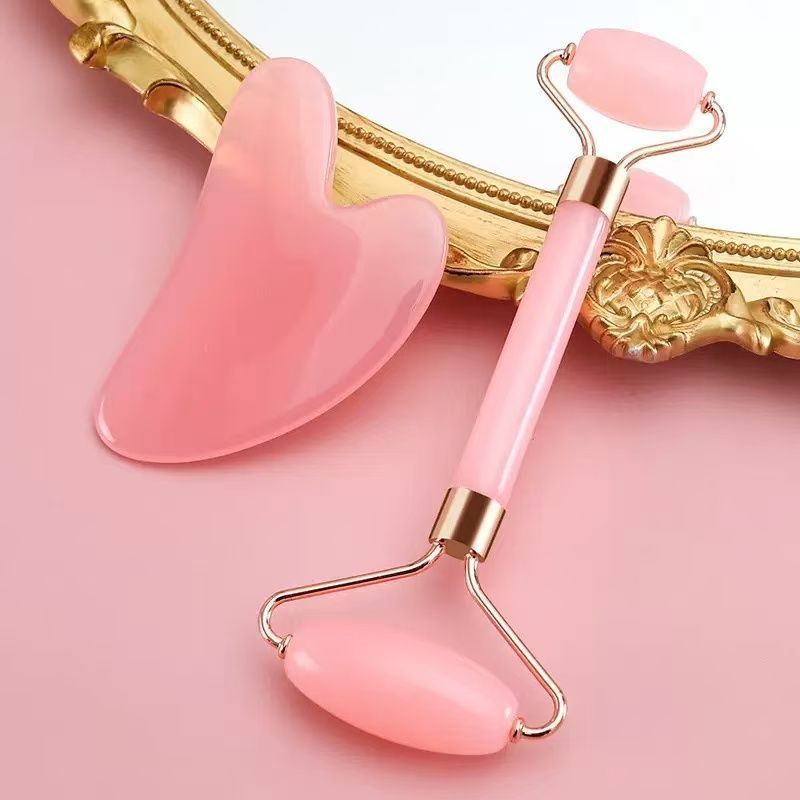 2 Chiếc Con Lăn Mặt Và Gua Sha Bộ Chống Lão Hóa Con Lăn Máy Mát Xa ...