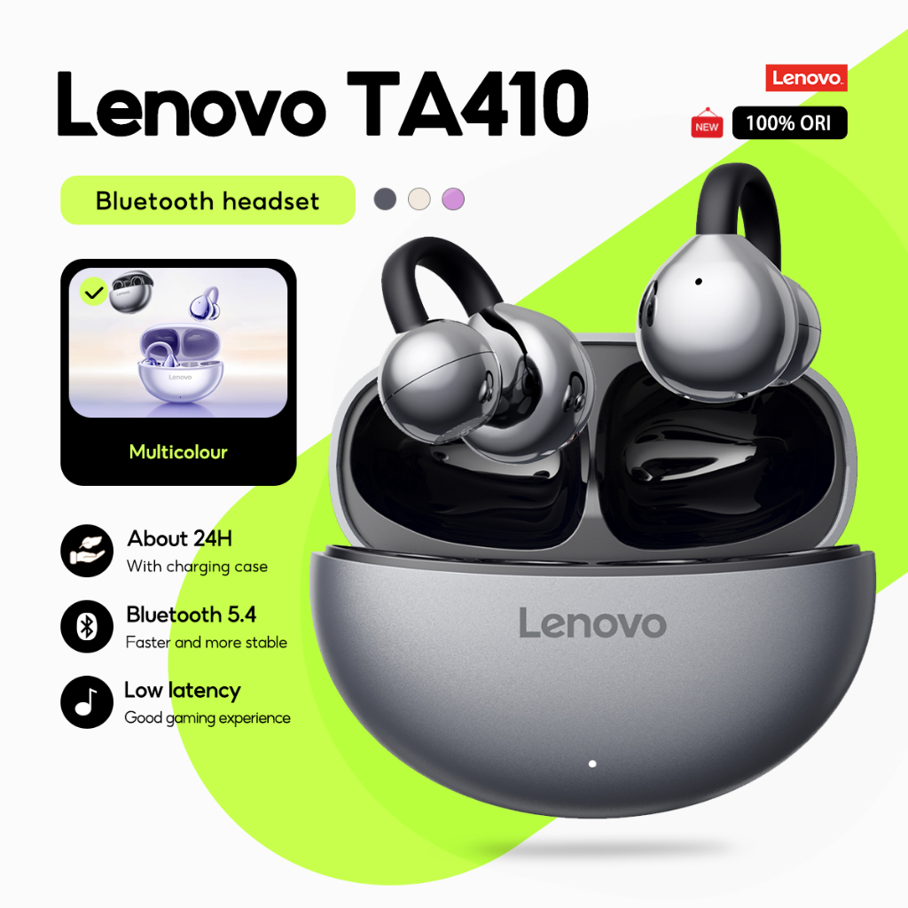 Tai nghe Lenovo TA410 Tai nghe không dây TWS Loại kẹp tai Tai nghe Bluetooth 5.4 Điều khiển cảm ...