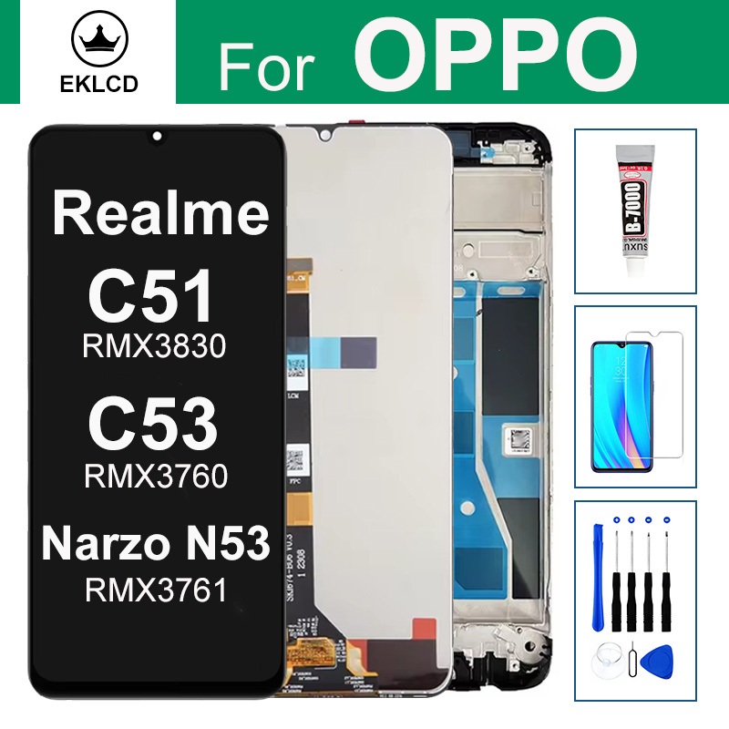 Màn Hình 6,74 "Cho OPPO Realme C51 C53 Narzo N53 RMX3760 Màn Hình Cảm Ứng LCD RMX3830 RMX3761 Có ...
