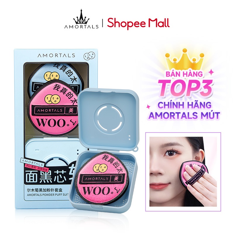 Bộ Mút Tán kem Nền AMORTALS Chính Hãng Siêu Mềm Mịn Kèm Hộp Đựng ...