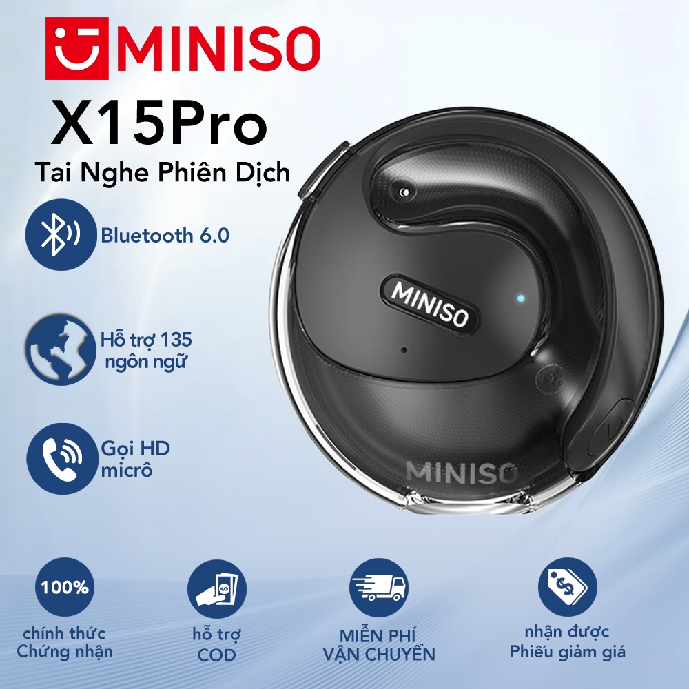 MINISO X15 Pro AI Tai Nghe Phiên Dịch Tai Nghe Bluetooth 5.4 Gọi Tai Nghe Không Dây Thể Thao Có ...