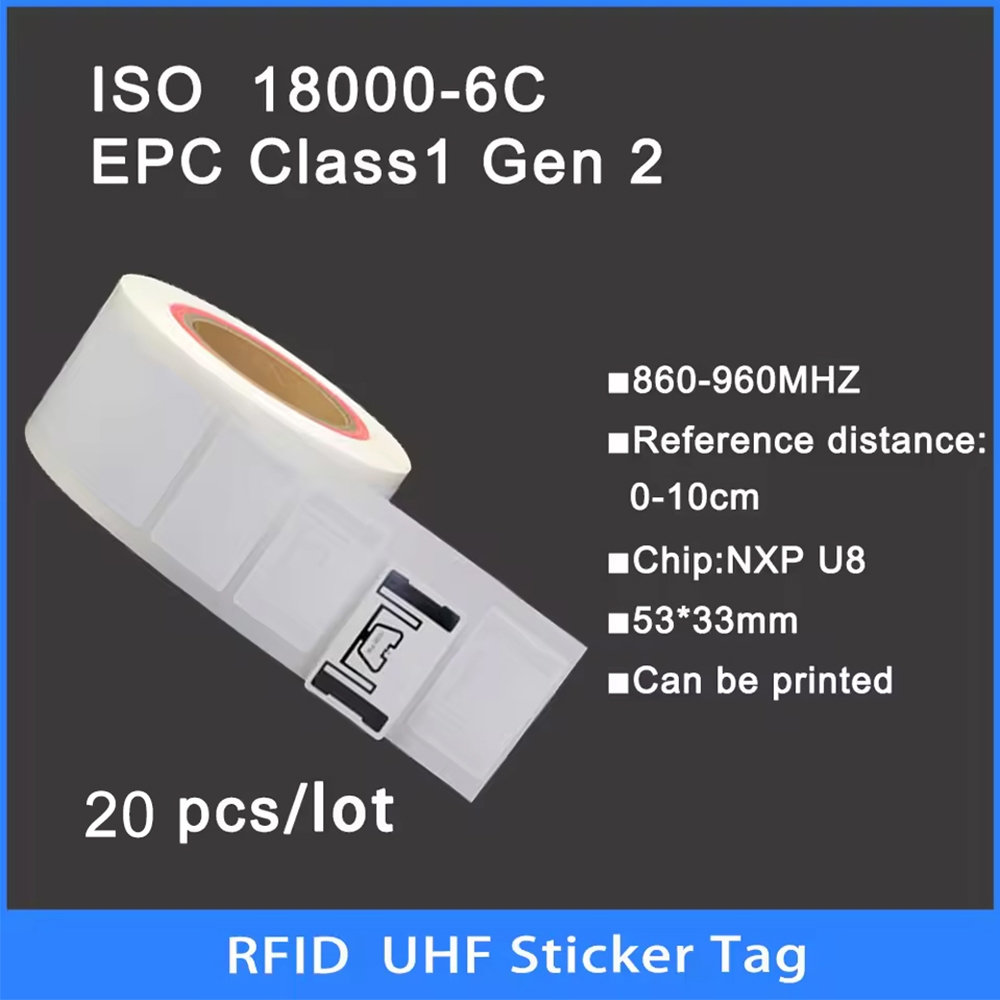 20 Chiếc UHF Thẻ RFID 18000-6C 860-960 MHz RFID UHF Nhãn Dán Thẻ U8 chip Nhãn Điện Tử 915 MHz ...