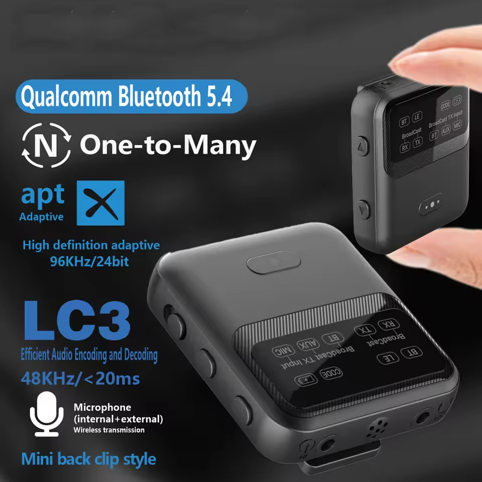 Bộ phát thu âm thanh Bluetooth 5.4 aptX-LL / HD / AD LC3 Auracast LE Bộ chuyển đổi âm thanh nổi ...