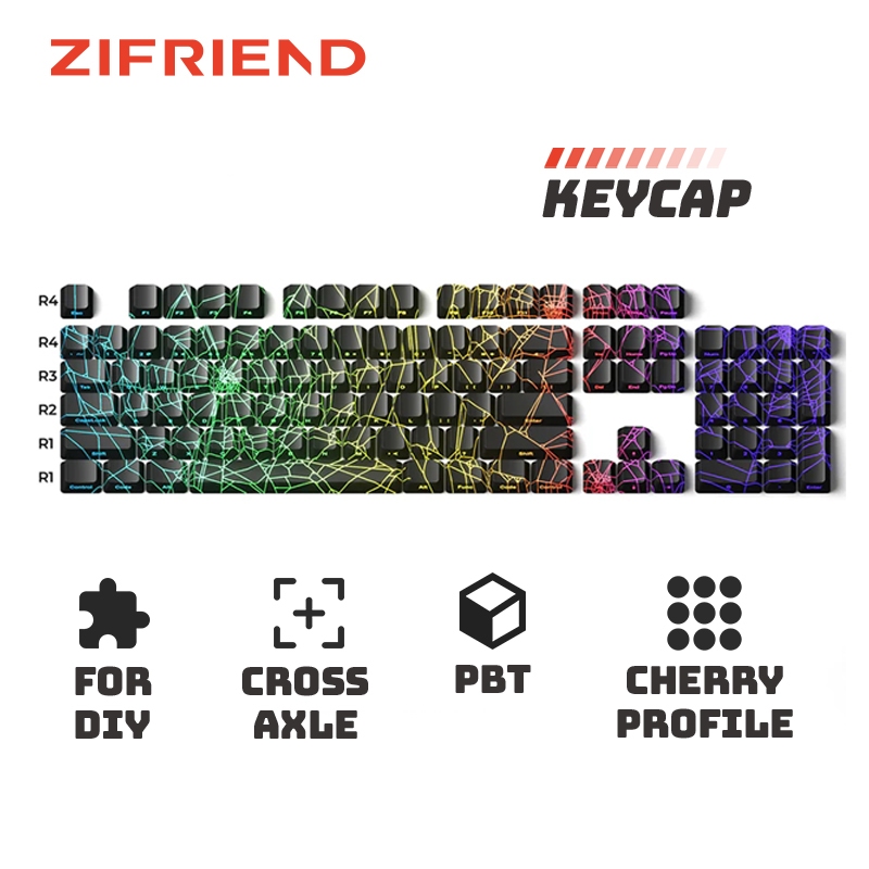 ZIFRIEND SPIDER WEB Phiên bản mẫu CHERRY Profile IMD-Tech Keycap Set ...