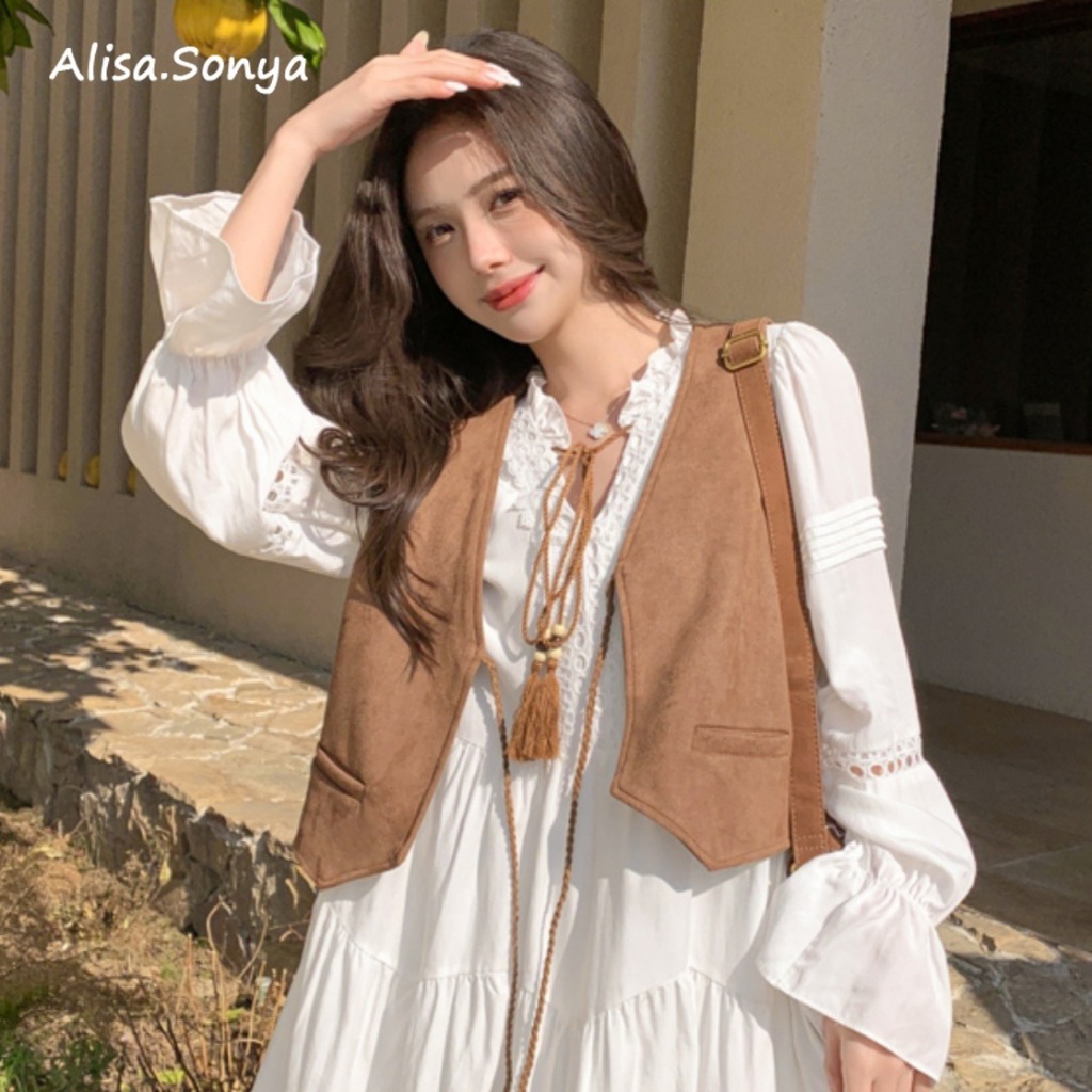 Alisa.sonya Áo Gile Thiết Kế Dạng Vest Nữ Hàng QC Dáng Rộng Kiểu ...