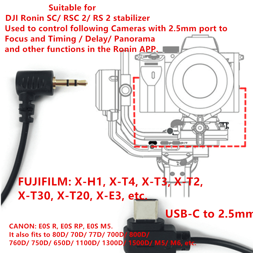 Cáp Điều Khiển RSS Từ Xa USB-C Sang 2.5 Mm Cho DJI Ronin SC RSC2 RS4 ...