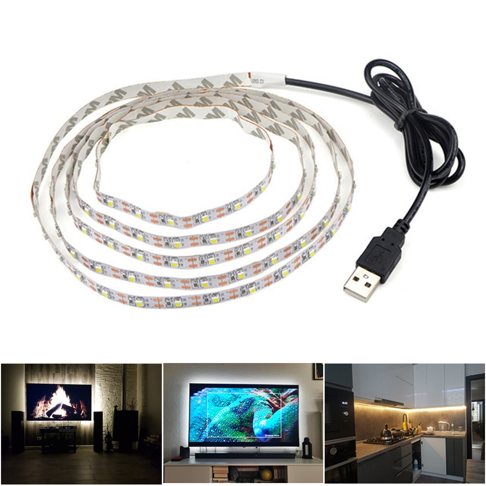 Đèn Led USB 5V SMD 2835 1M 2M 3M 4M 5M Trắng / Ấm Tivi Nền Tủ Quảng Cáo ...