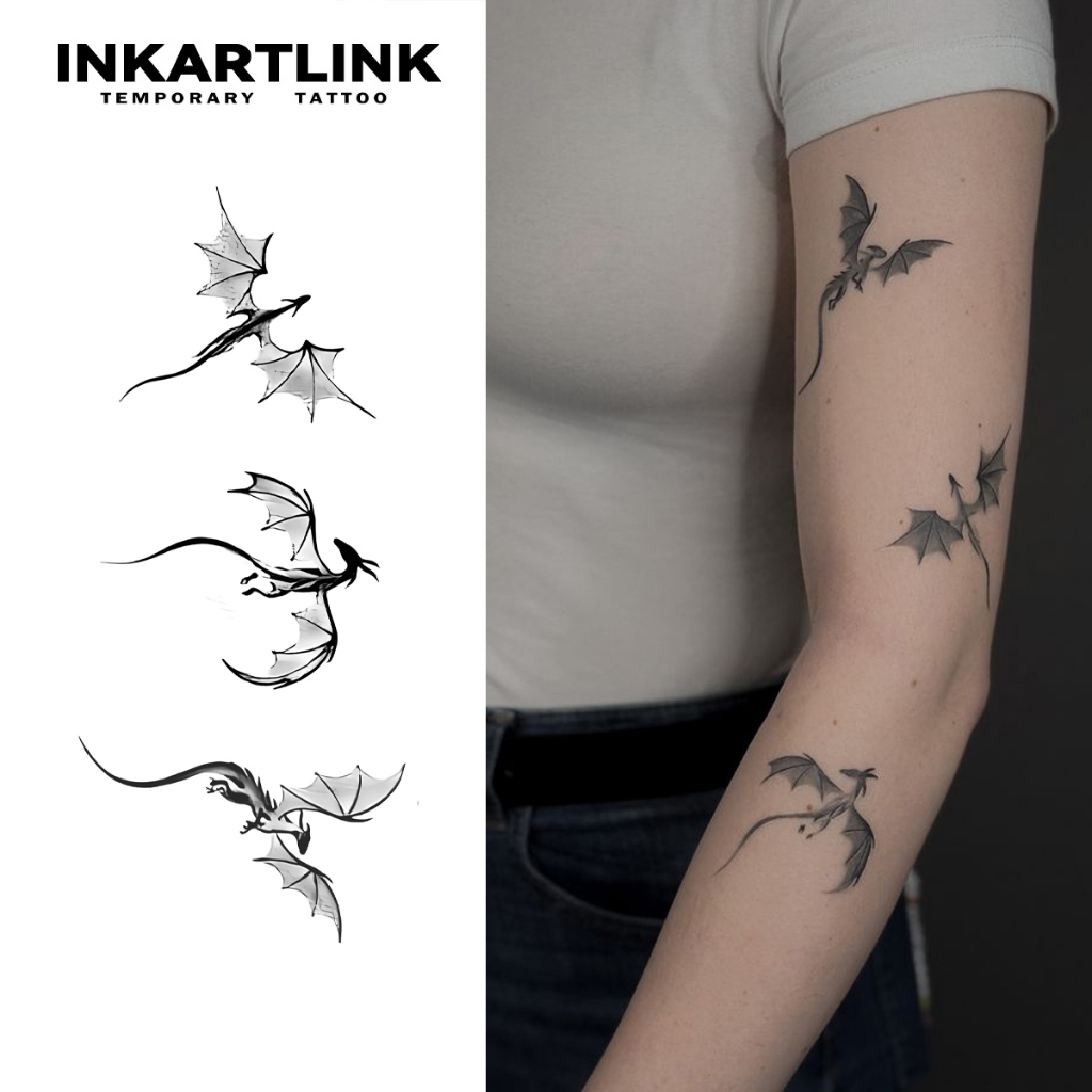 Inkartlink Dragon Nhãn dán hình xăm tạm thời chống nước Hình xăm giả bán vĩnh viễn | Shopee Việt Nam