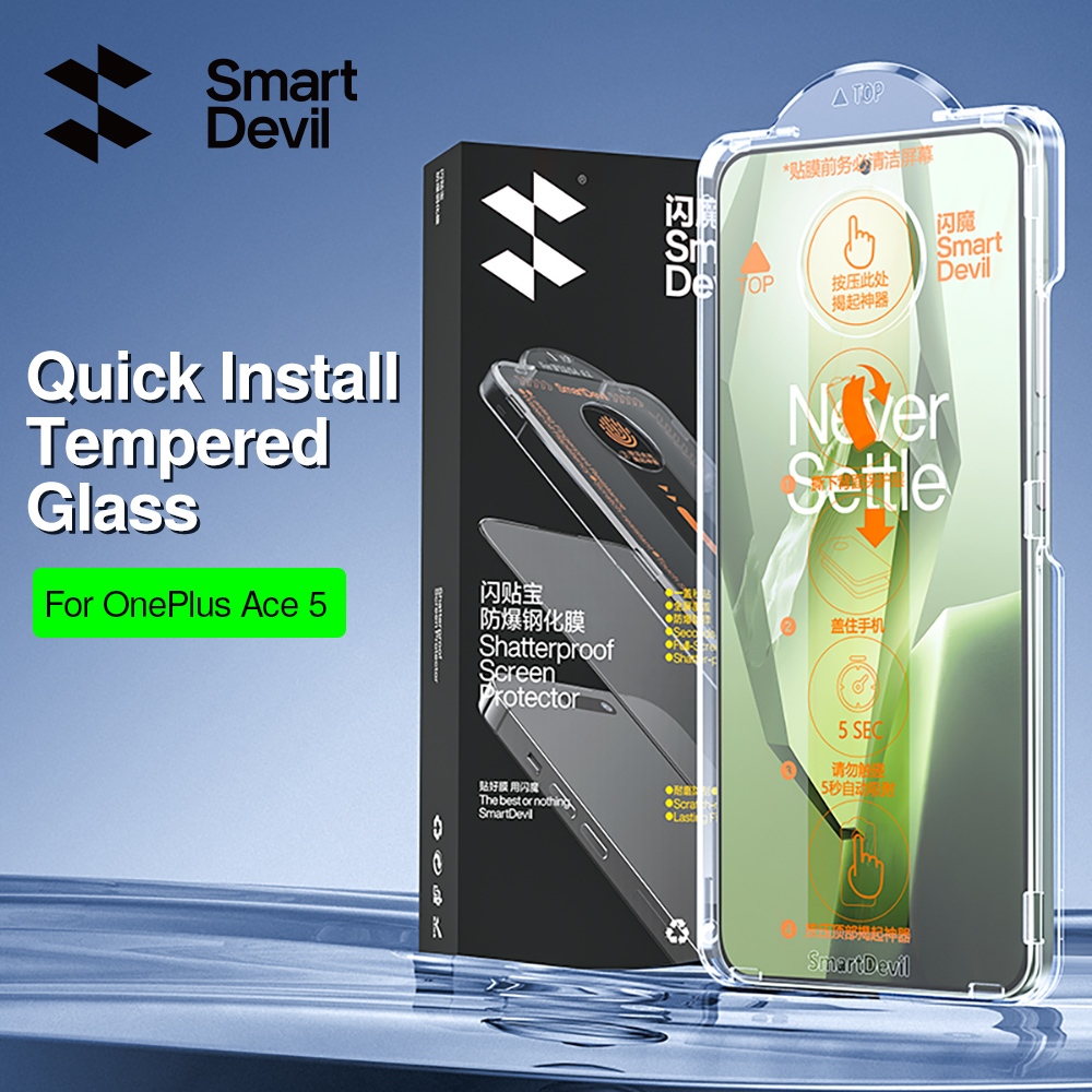 Kính cường lực lắp đặt nhanh SmartDevil cho OnePlus ACE 5 / ACE 5 Pro HD Phim bảo vệ chống cháy ...
