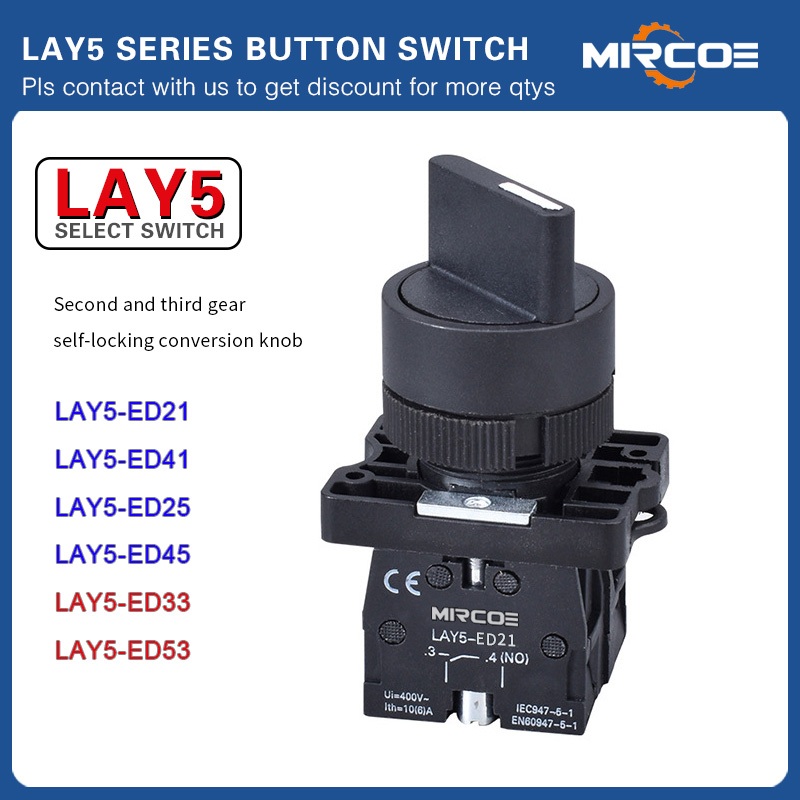MIRCOE Select Pushbutton Switch SELF-RESET & SELF-LOCKING LAY5 (XB2) ED ...