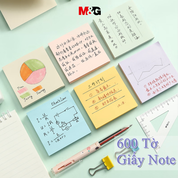 M&G Giấy Note 600 Tờ Giấy Ghi Chú 6 Màu Macaron 76 * 76mm Giấy Nhớ Hình ...