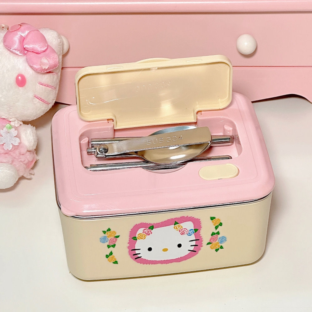 Hello Kitty 304 Hộp Cơm Trưa Inox Dễ Thương Kawaii Hộp Đựng Thực Phẩm Bento Hộp Dành Cho Trẻ Em ...