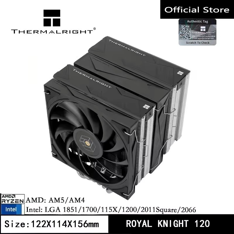 Thermalright Royal Knight 120 CPU Air Cooler 6 Ống Nhiệt Khung Xe Tản Nhiệt PC Làm Mát Tháp Kép ...