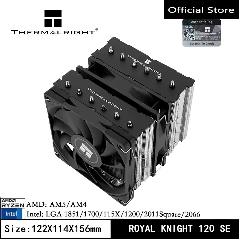 Thermalright Royal Knight 120 SE CPU Air Cooler 6 Ống Nhiệt PC Làm Mát Tháp Kép Quạt Kép Cho AM4 ...