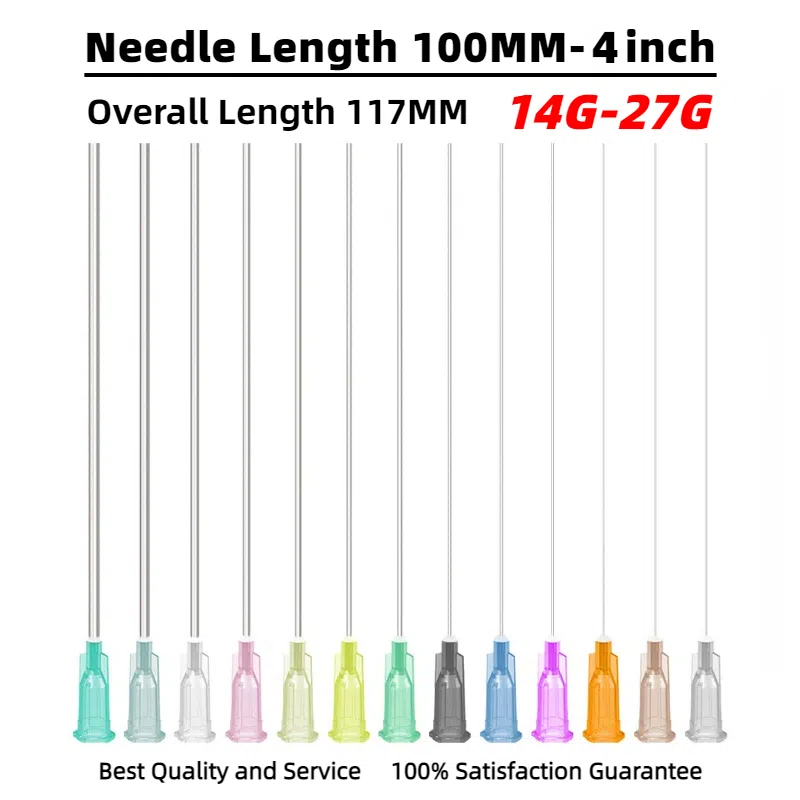 10pcs 100mm 4-Inch 14G-27G Kim pha chế bằng thép không gỉ, Kim tiêm keo ...