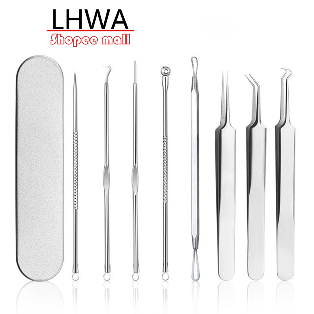Bộ Que Nặn Mụn 8 Chi LHWA Thép Không Gỉ Chất Lượng Cao Dùng Cho Thẩm Mỹ ...